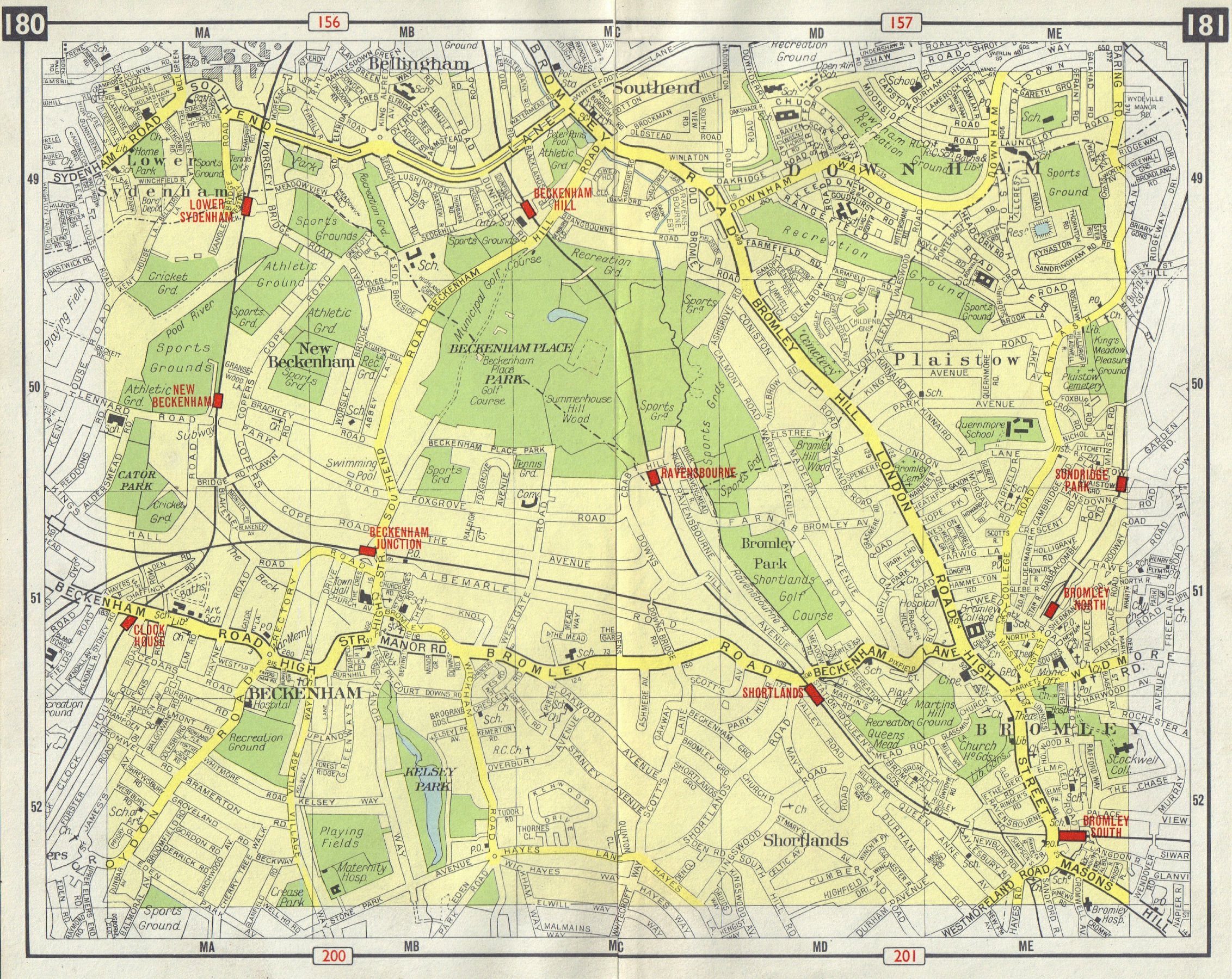 SE LONDON Beckenham Sydenham Downham Bromley Shortlands Plaistow 1965 ...
