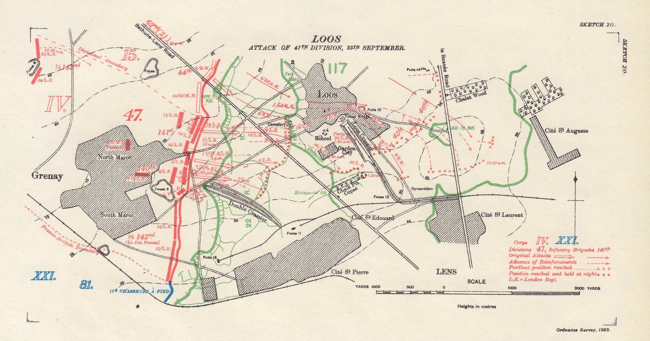 Battle of Loos, 47th Division attack, 25th September 1915. WW1 Trenches ...