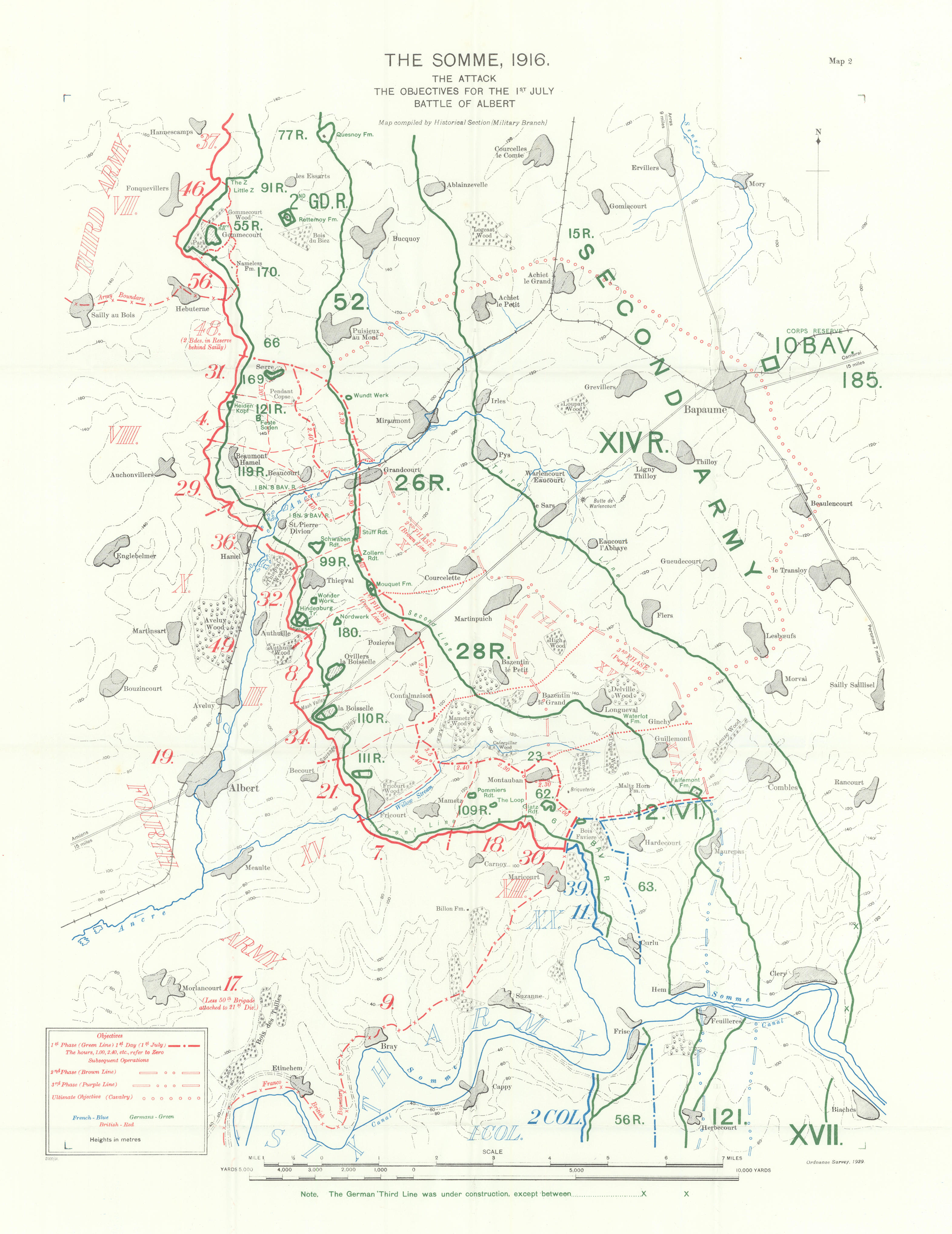 Somme, 1st July 1916. Attack & Objectives, Battle of Albert. Trenches ...