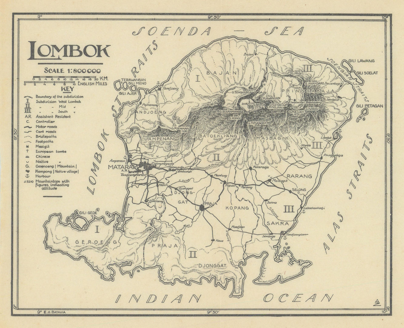The island of Lombok. Dutch East Indies. Indonesia. VAN STOCKUM 1930 ...