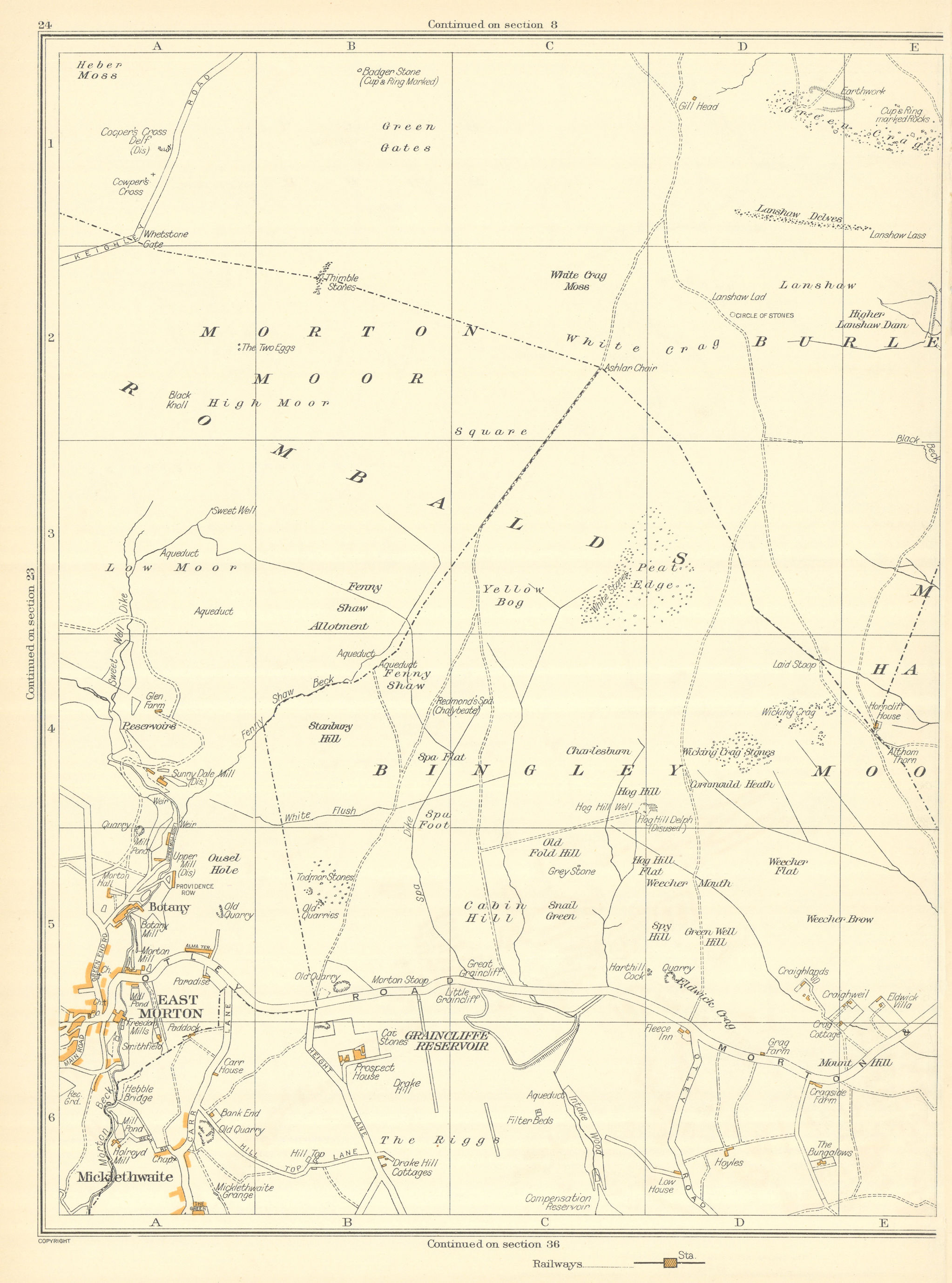 YORKSHIRE Sutton In Craven Sutton Mill Glusburn Kildwick Eastburn 1935 ...