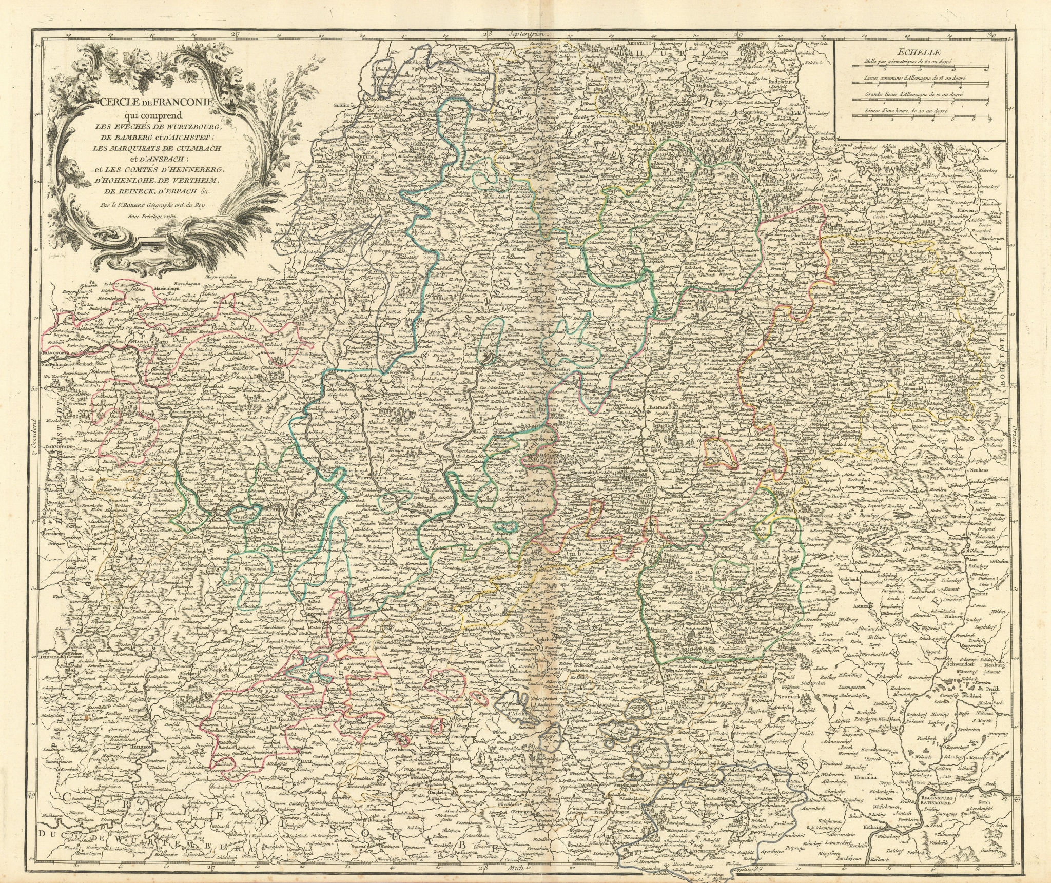 "Carte de l'Empire d'Allemagne". Germany Austria Czechia. VAUGONDY 1756 map