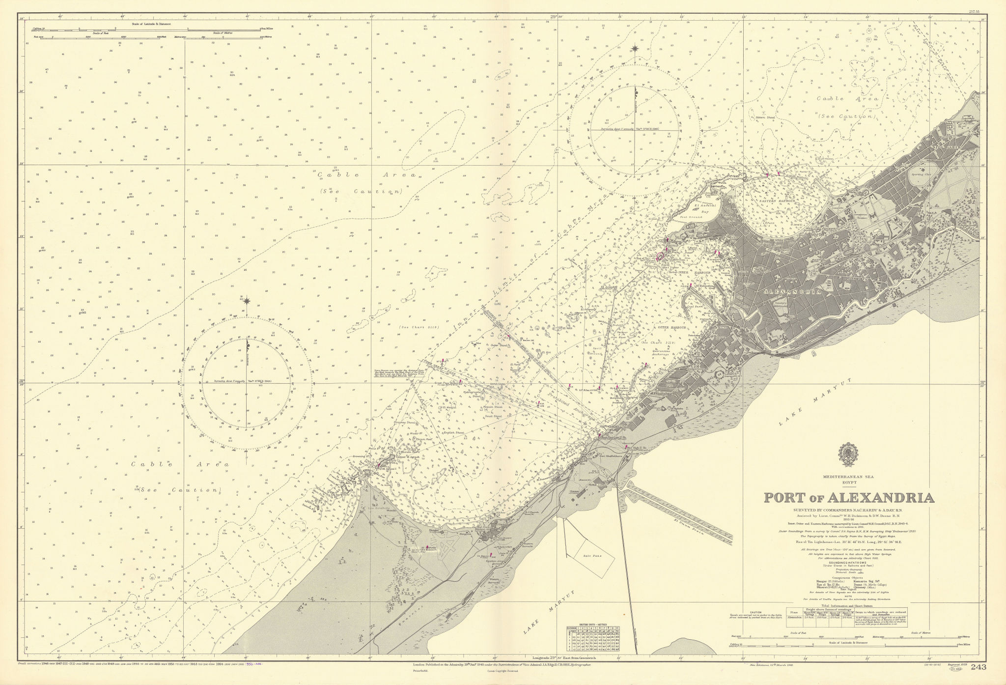 Port Alexandria Map Map : Egypt Coast 1908, Mediterranean Sea, Egypt,