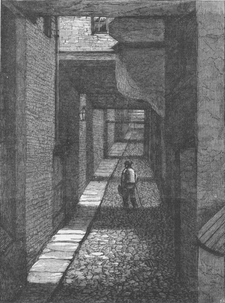 THE STRAND. Ivy bridge Lane. London c1880 old antique vintage print picture