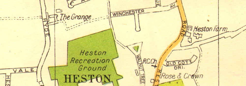 HESTON. Hounslow Lampton Norwood Green Southall North Hyde Sutton 1937 ...