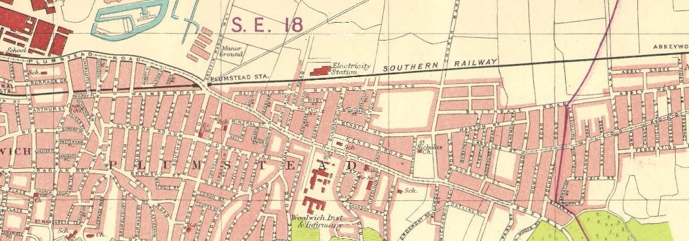 LONDON E. Plumstead Woolwich Arsenal Abbey Wood Beckton Manor Way 1930 ...