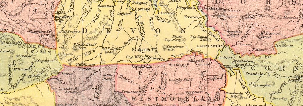 TASMANIA. State map showing counties & railways. Australia. BARTHOLOMEW ... TASMANIA. State map showing counties & railways. Australia. BARTHOLOMEW ...