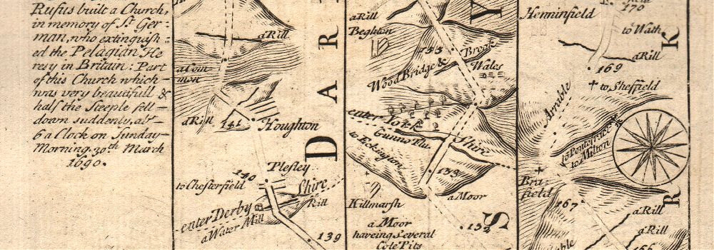 Pleasley-Clowne-Aughton-Rotherham-Barnsley road map by OWEN & BOWEN ...