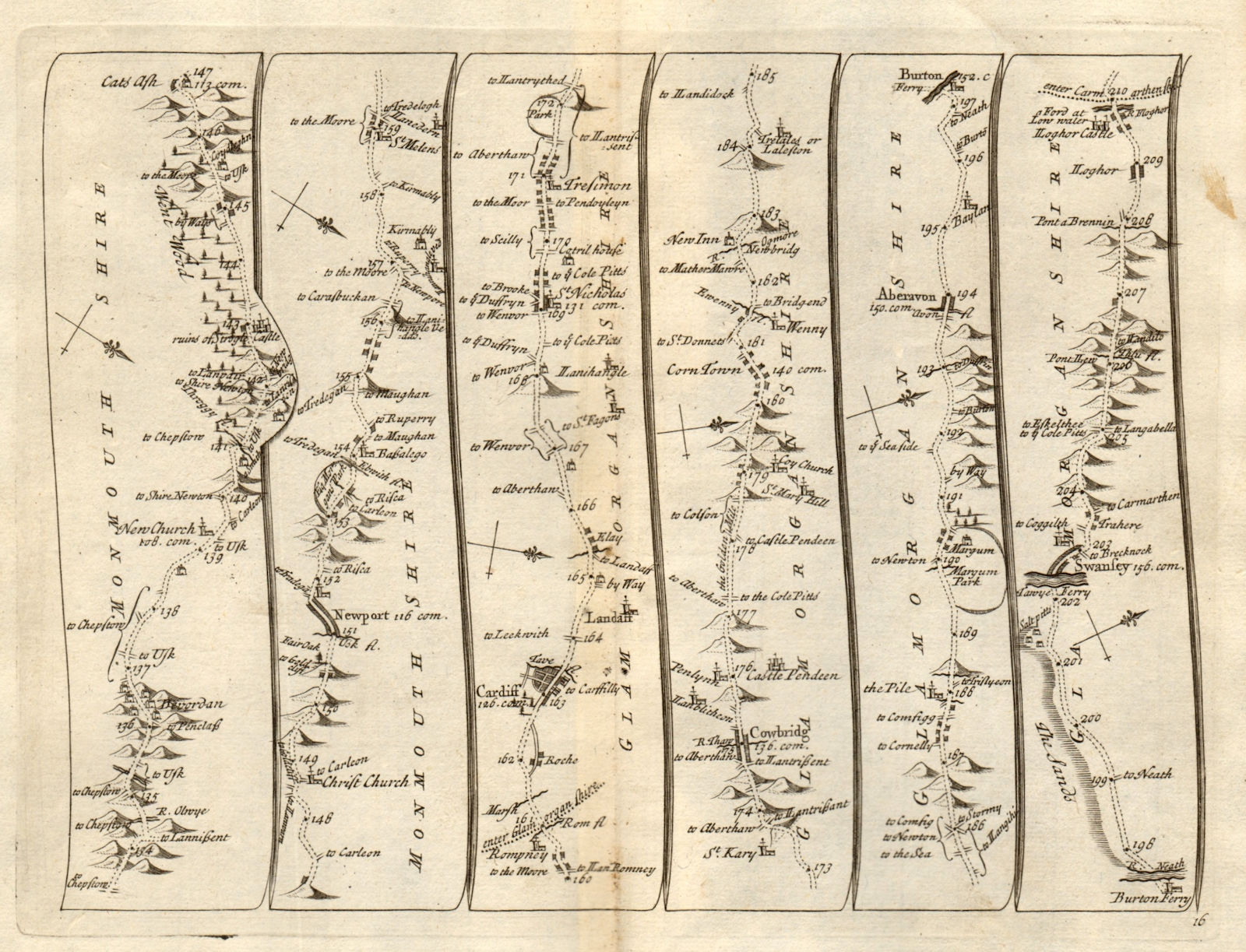 Newport Cardiff Cowbridge Aberavon Briton Ferry Swansea SENEX #16 road ...