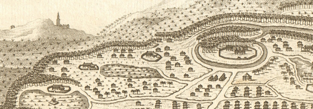 'Eauweck, Capitale de Camboye'. Longvek, Cambodia plan. BELLIN/SCHLEY ...