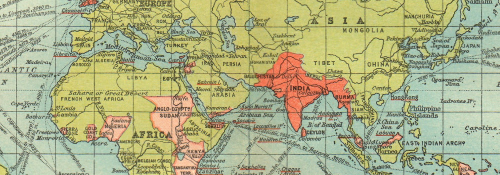 World Mercator's on projection. India in relation to the British Empire ...