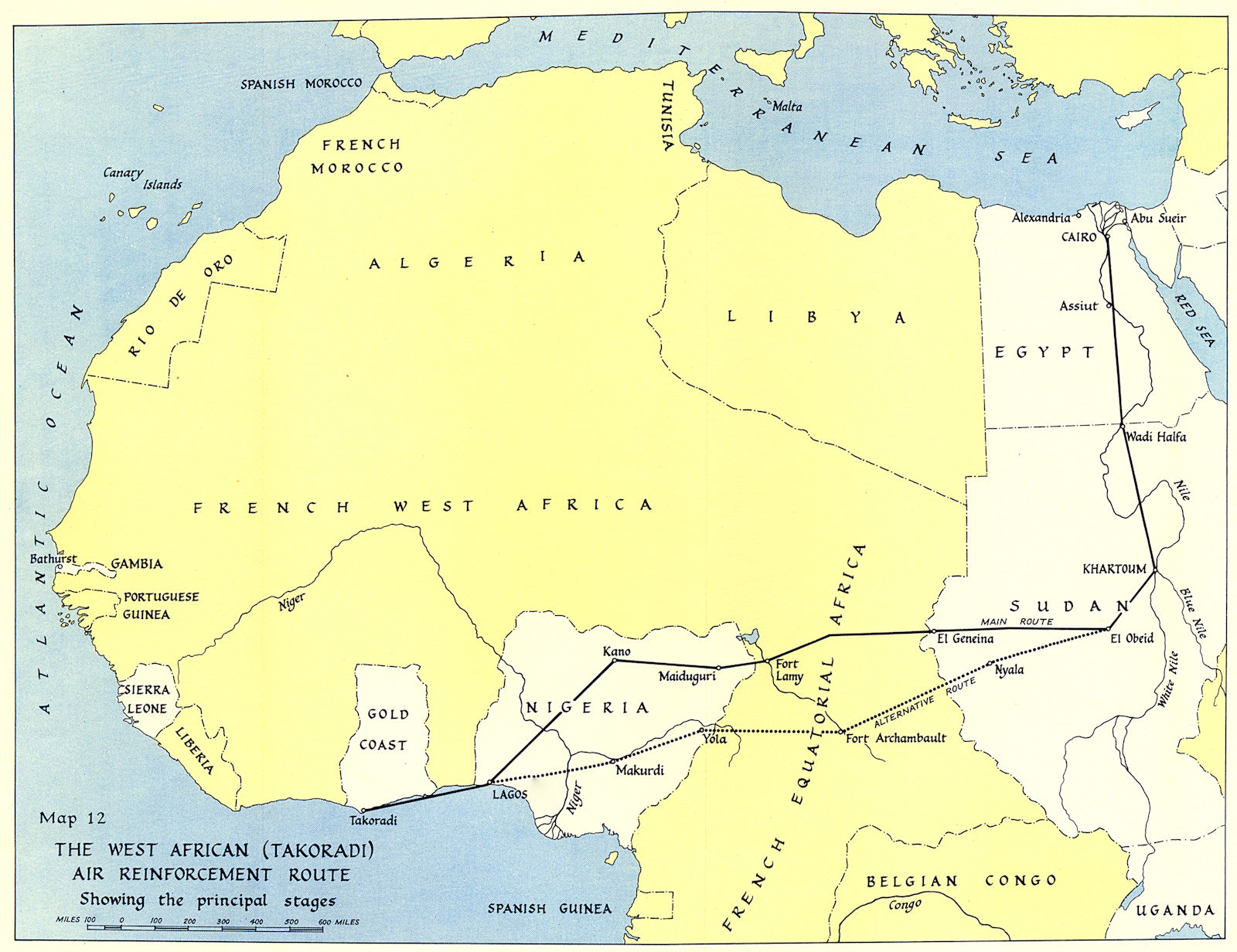 West Africa WW2 Nigeria Sudan Egypt Takoradi Air Reinforcement Route