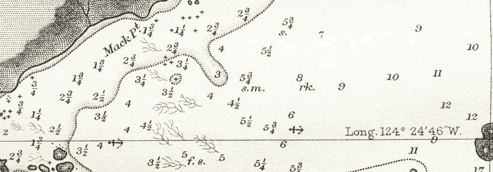 OREGON. Sea chart of Mack Reef Anchorage 1881 old antique map plan