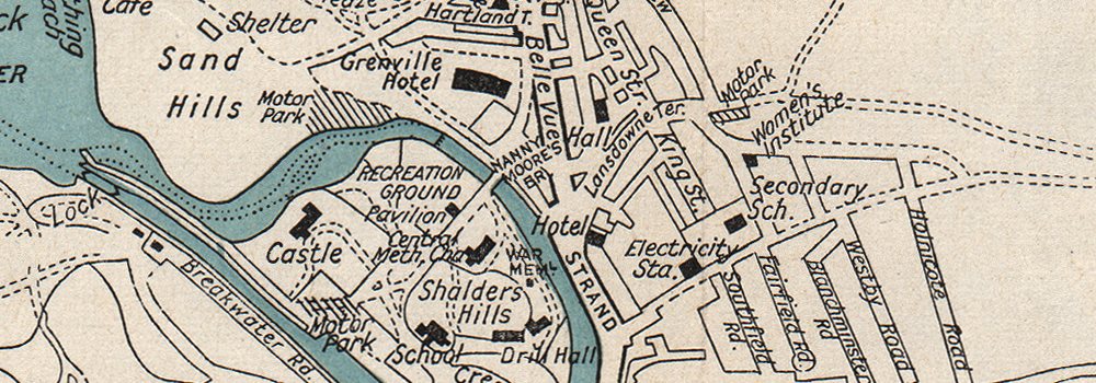 BUDE vintage town plan Railway station closed 1966. Cornwall WARD LOCK ...