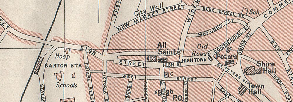 HEREFORD. Vintage town city map plan. Herefordshire 1930 old vintage chart