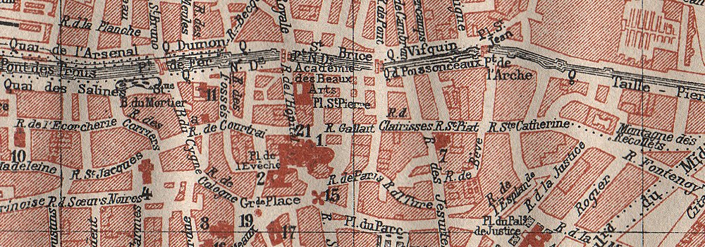 TOURNAI. Vintage town city map plan. Belgium 1920 old antique chart