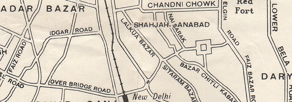 DELHI. Town city plan. Key sites. Railways. India 1965 old vintage map ...