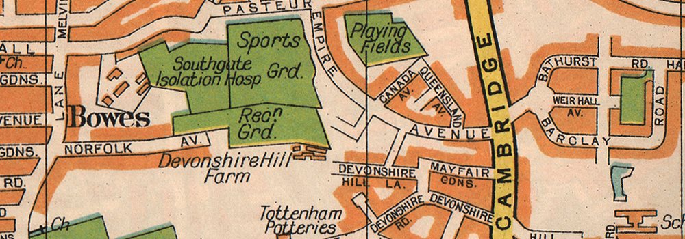 N LONDON. Noel Park Bowes Tottenham Edmonton Wood/Palmer's Green 1938 ...