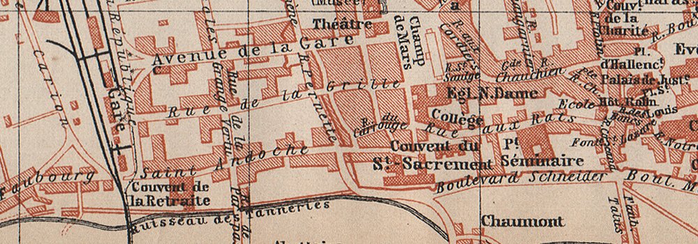 AUTUN antique town city plan de la ville. Saône-et-Loire carte 1905 old map