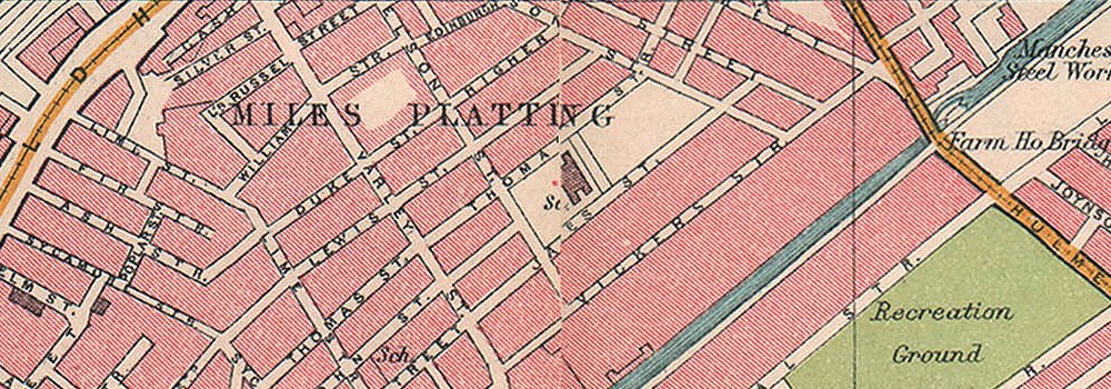 MANCHESTER NORTH EAST. Miles Platting Collyhurst Newton Heath 1927 old map