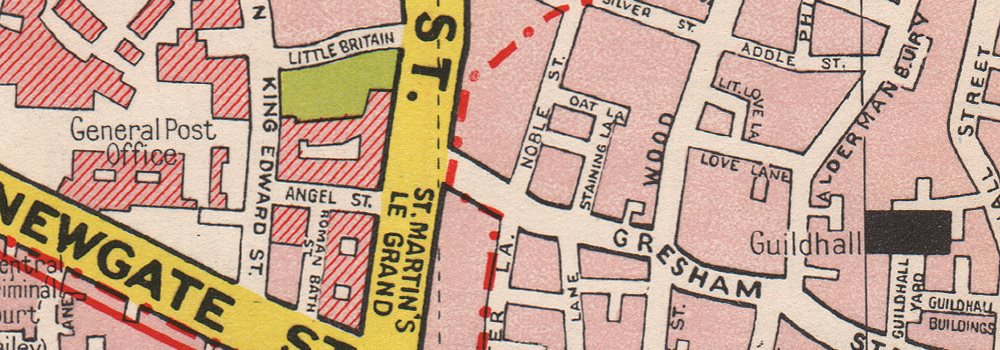CITY OF LONDON EC1 EC2 EC3 EC4. Post Office. Broad street station.BACON ...