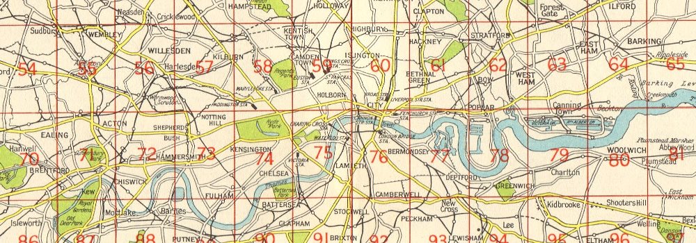 LONDON. Index map. GEOGRAPHERS' A-Z 1964 old vintage plan chart | eBay