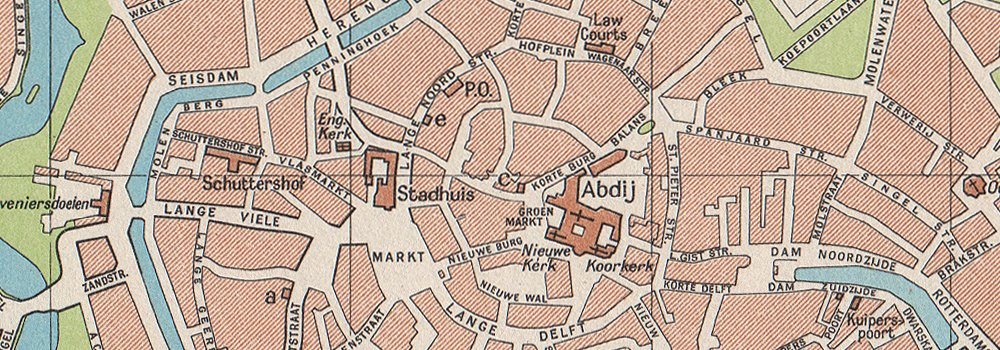 MIDDELBURG. Vintage town city map plan. Netherlands 1961 old vintage chart