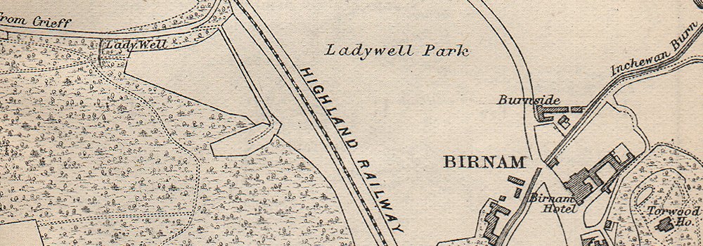 DUNKELD antique town plan. Birnam. Scotland 1886 old map chart