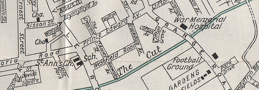 RHYL vintage town/city plan. Wales. WARD LOCK 1950 old vintage map chart