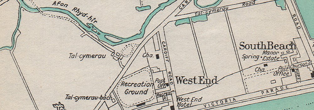 PWLLHELI vintage town/city plan. Wales. WARD LOCK 1948 old vintage map ...