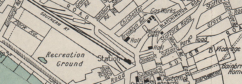 SEAFORD vintage town/city plan. Sussex. WARD LOCK 1933 old vintage map ...