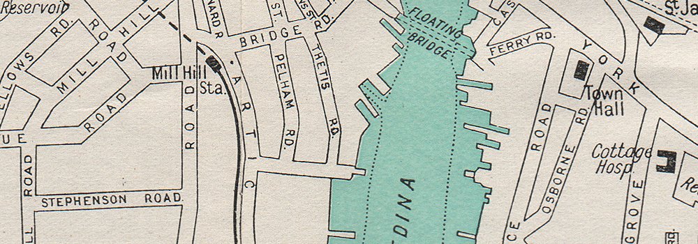 COWES vintage town/city plan. Isle of Wight. WARD LOCK 1939 old vintage ...