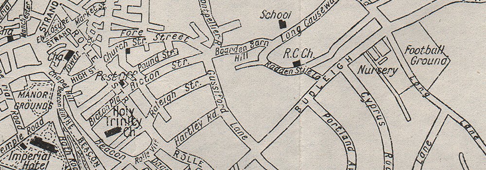 EXMOUTH vintage city town plan. Devon. WARD LOCK 1929 old vintage map chart