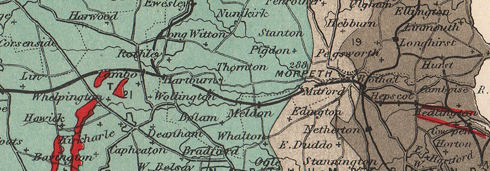 NORTHUMBERLAND Geological map. STANFORD 1913 old antique plan chart | eBay