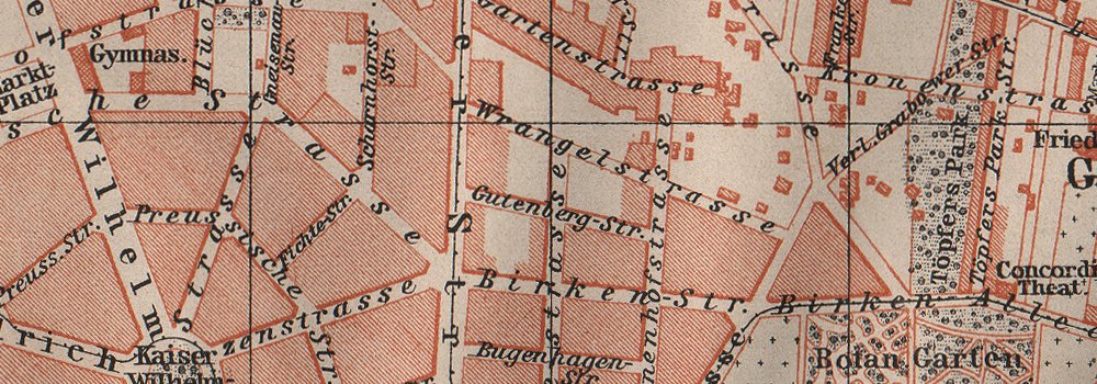 STETTIN SZCZECIN antique town city plan miasta. Poland mapa. BAEDEKER 1904