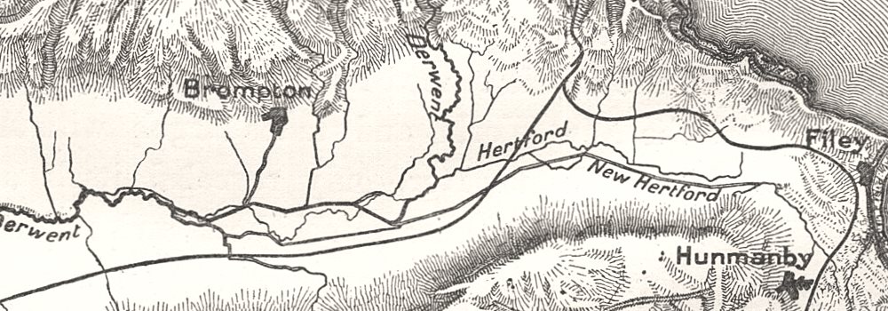 Scarborough & Filey. Yorkshire. Sketch map 1885 old antique plan chart