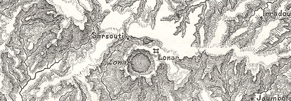 Lake Lonar. India. Sketch map 1885 old antique vintage plan chart
