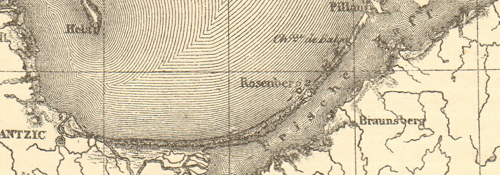 Dantzig & Pillau coasts. Poland. Gdansk Konigsberg Gdynia Sopot. Sketch ...