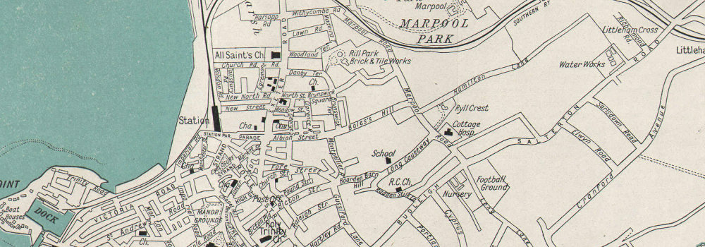 EXMOUTH vintage tourist city town plan. Devon. WARD LOCK 1935 old ...
