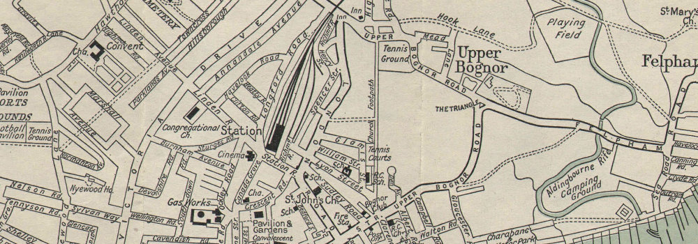 Bognor Regis Vintage Tourist Town City Resort Plan Sussex Ward Lock 1940 Map Ebay