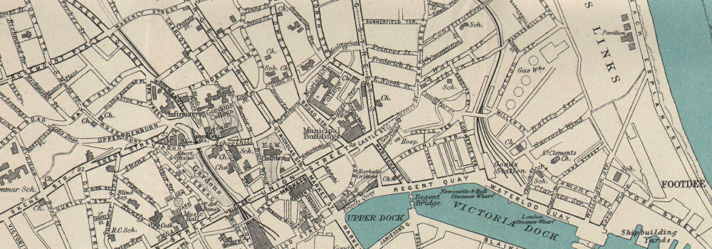 ABERDEEN vintage tourist town city plan. Scotland. WARD LOCK 1950 old map