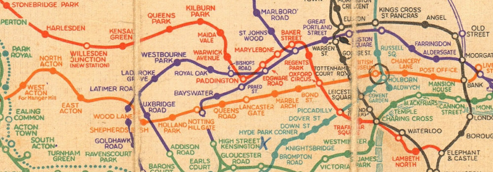 LONDON UNDERGROUND tube map plan diagram. Cockfosters extension ...