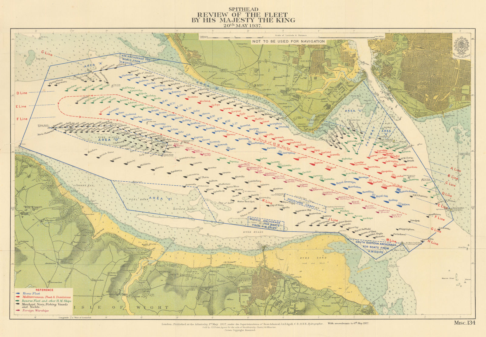 Spithead - Review of the Fleet by His Majesty the King. Admiralty 1937 ...