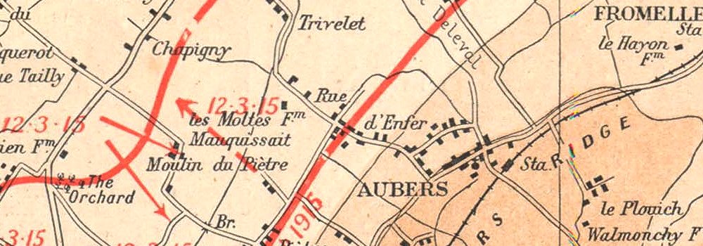 WORLD WAR 1.Neuve Chapelle Festubert Aubers Ridge. 1915 battle lines ...