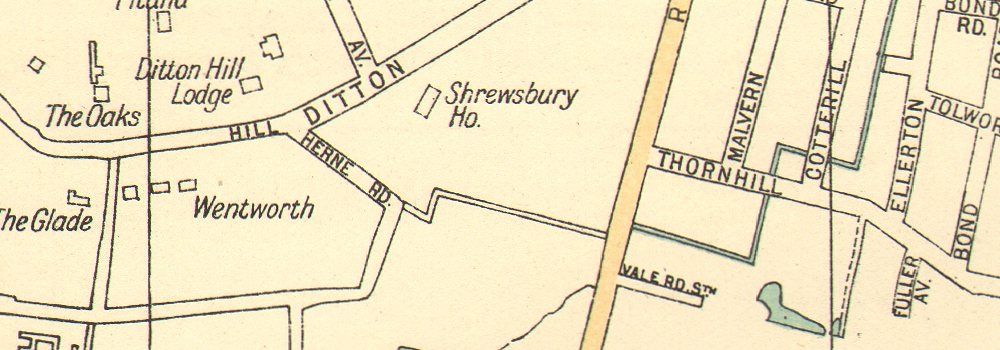 SURBITON. Hook, Long Ditton, Tolworth, Southborough, Surbiton 1923 old ...