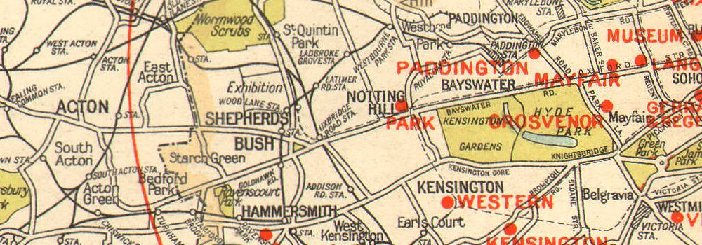 LONDON. Telephone Exchanges of London & Environs 1923 old vintage map chart