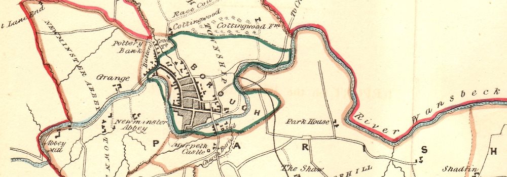 MORPETH borough/town plan. REFORM ACT. Bedlington Northumberland.DAWSON ...