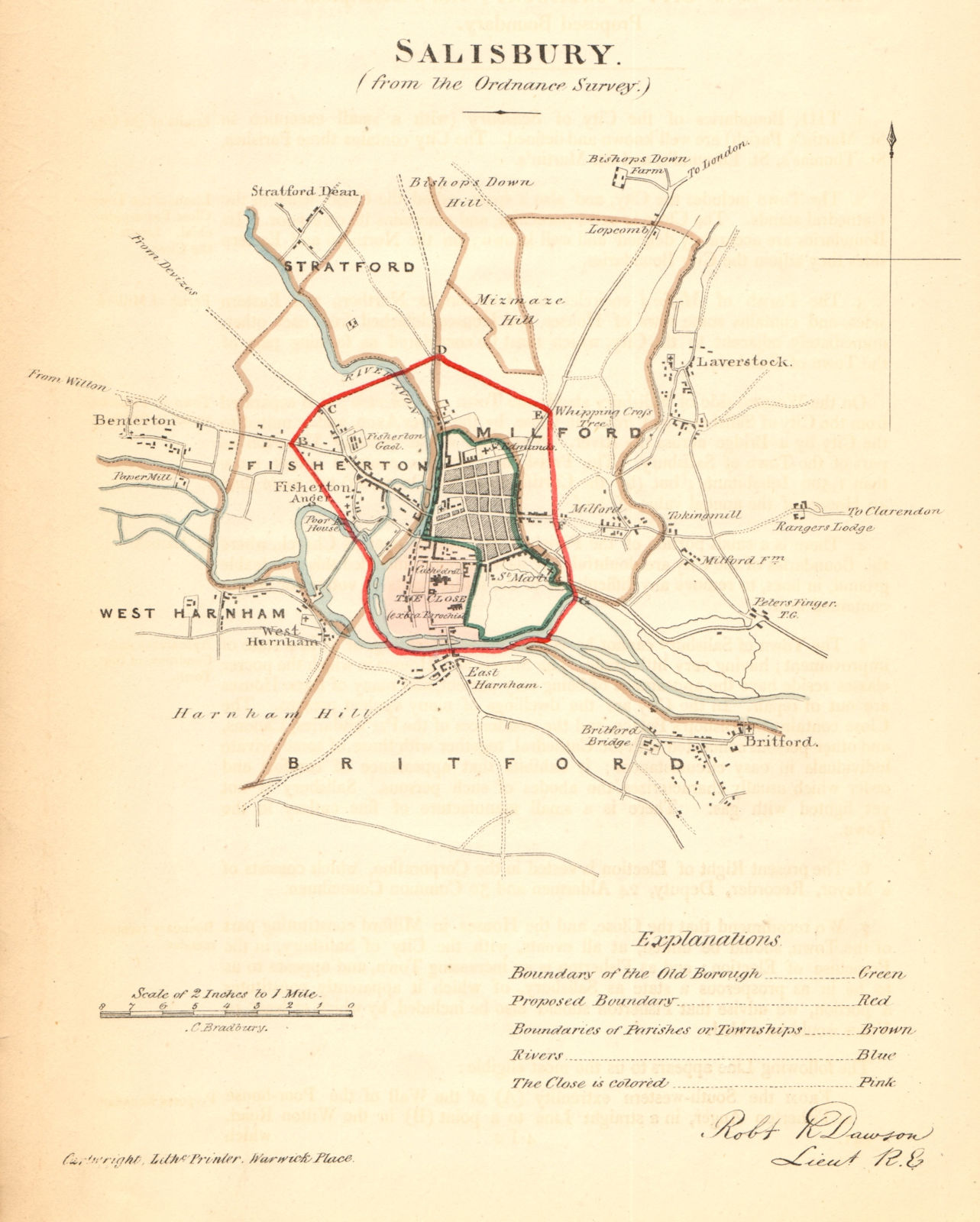 DEVIZES borough/town plan. BOUNDARY COMMISSION. Wiltshire. DAWSON 1837 ...