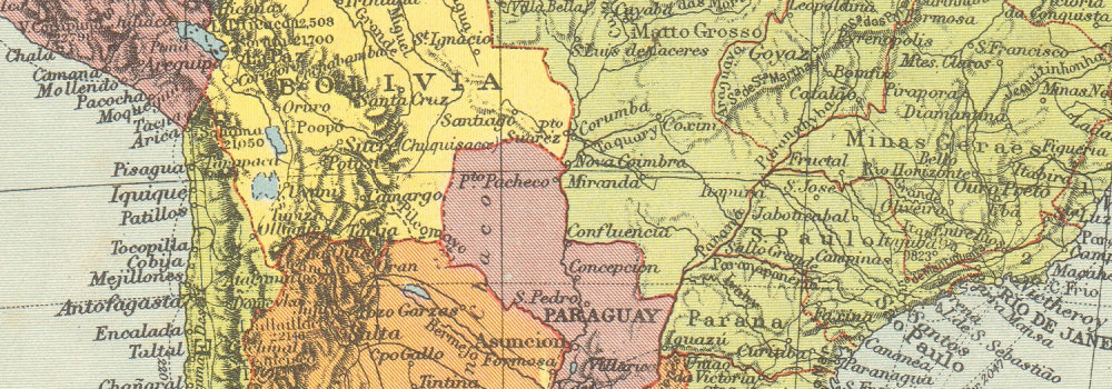 South America. Second World War 1942 old vintage map plan chart