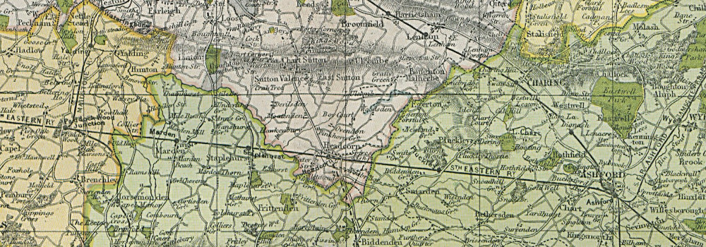 KENT. Showing Parliamentary divisions, boroughs & parks. BACON 1900 old map
